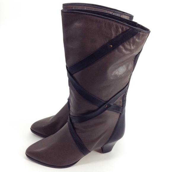 Hogl | Shoes | Vintage Hogl Austria Grey Black Tall Boots | Poshmark